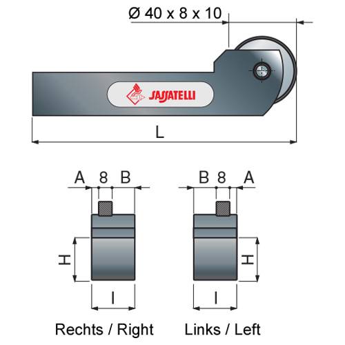 Form knurling device for knurling wheel Ø 40, type 420 - 425