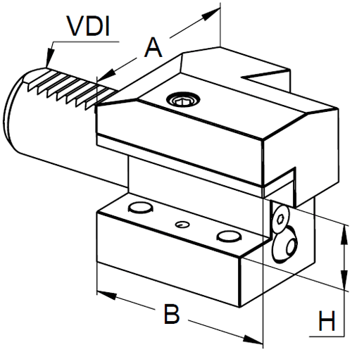 VDI tool holder DIN 69880 form C4, left