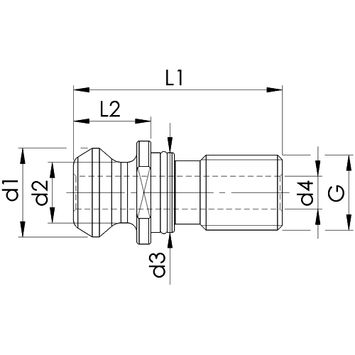 Anzugsbolzen ISO 7388 II B für Steilkegel-Werkzeuge