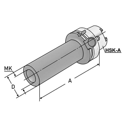 Adapter sleeve for MT with drawbar thread HSK-A DIN 69893