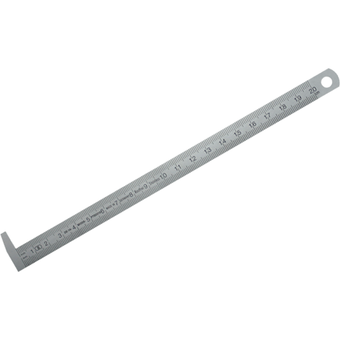 Flexible steel ruler with stop hook, EC cl. II