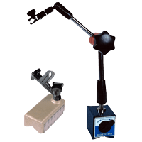 Magnetic stand and measuring stand rods with fine adjustment