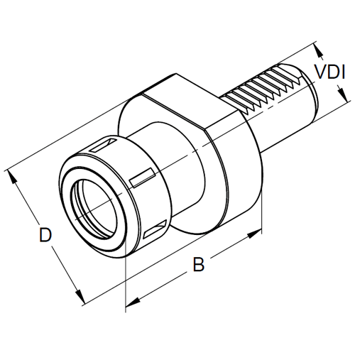 VDI tool holder DIN 69880 form E3, OZ collet chuck