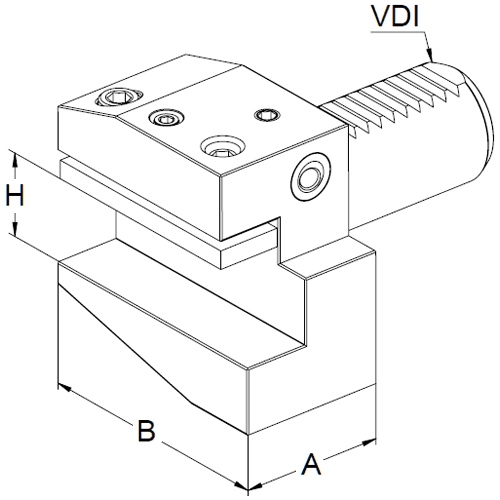 VDI tool holder DIN 69880 form B1, right, short