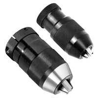 Keyless drill chucks with automatic retightening