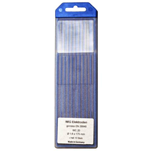 WIG Tungsten electrodes gray WC20 Ø 1.6 x 175 mm