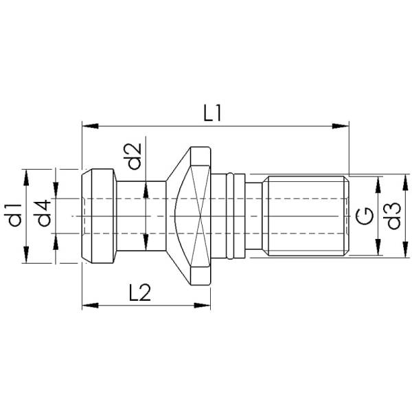 Pull studs DIN 69872 with or without bore