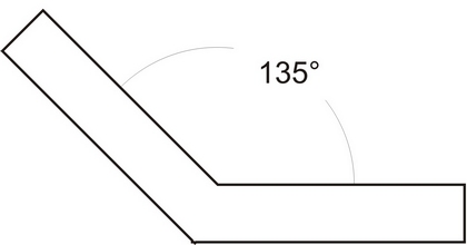 Achtkant Winkel 135 Grad ohne Anschlag aus Spezialstahl