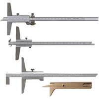 Depth caliper analog with or without fine adjustment