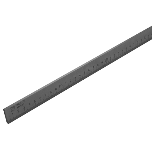 Präzisions - Arbeitsmaßstab DIN 866/1 Form B mit mm-Teilung