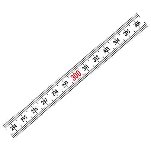 Scale measuring tape with mm-duplex-graduation
