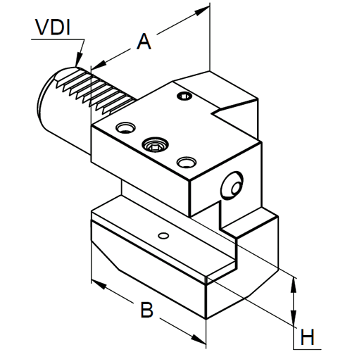 VDI tool holder form C2 DIN 69880, axial, left